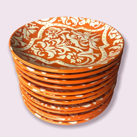 Pottery Barn | Dining | Pottery Barn Orange Dinner Plates | Poshmark